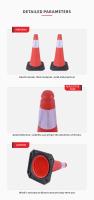 China 70cm Traffic Safety Cone with Reflective Strips - Orange PVC Warning Directional Cone 1.5-4.5kg Weight for sale