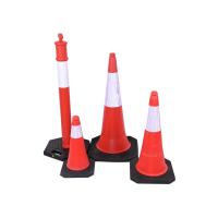 China 50cm 70cm 90cm PVC Traffic Safety Cone with UV Protection - Orange White Black Colors for Road Construction for sale