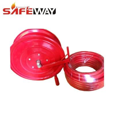 China Manual Fire Hose Reel System with Electrostatic Coating - 25-30M Capacity in 1' and 3/4' Sizes for sale