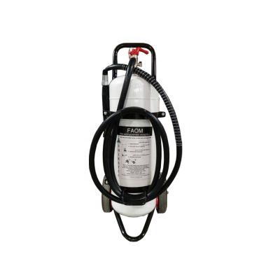 China 25L St12 Steel Foam Fire Extinguisher Chemical Trolley with 14 Bar Working Pressure and White Coated Finish for sale