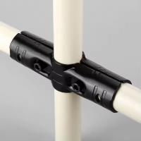 China Lean Tube Fitting Connector For Cruciform Structure Of 28mm Pipe Rack System for sale