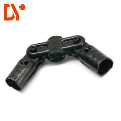 China Anti Corrossion Lean Tube Connector Iron Metal Black Color Four Phase Style for sale