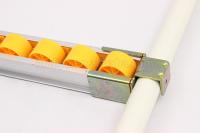 China Galvinized Plastic Roller Track 6033 / 4433 Size Yellow Color For Work Table for sale