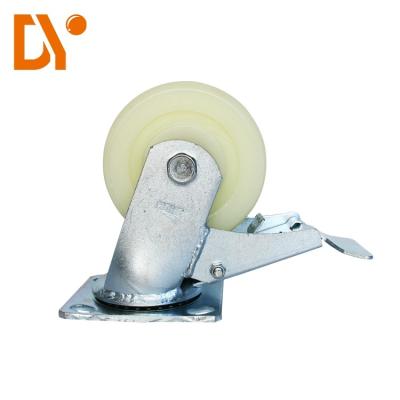 China Heavy Duty Nylon 4 Inch Swivel Casters Simple Design For Lean Pipe Equipment for sale