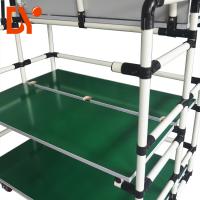 China Colorful Lean Pipe Mobile Trolley Cart  Hand Pushed For Automobile Parts for sale