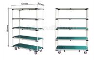 China Colorful Lean Pipe Mobile Trolley Cart  Hand Pushed For Automobile Parts for sale