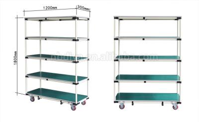 China Colorful Lean Pipe Mobile Trolley Cart  Hand Pushed For Automobile Parts for sale