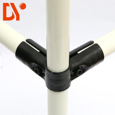 China 28mm Lean Pipe Black Electrophoresis Metal Joint For DY HJ-2 2.3mm Thickness for sale