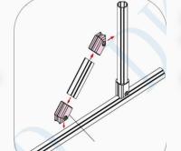 China 45 Degree Outer Type Aluminum lean Tube Connector for pipe System for sale