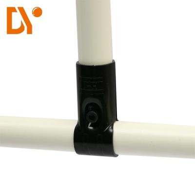 China HJ-1 Black Electroplating Silver Chrome Plating Lean Pipe Joint Connector Fitting for sale