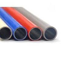 China Lean pipe PE coated pipe for heavy duty rack work bench hand trolley assemble tube with joint for sale