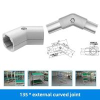 China DYJ28-A03 Third Generation Lean Tube Frame High-quality Aluminum Tube 135 ° External Joint Fixing Parts for sale