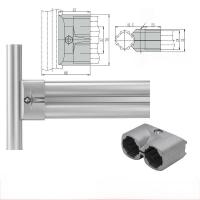 China DYJ28-A14 Lean Pipe Joint Aluminum Tube Connector Double Tube External Direct Head for sale