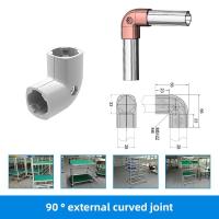 China DYJ28-A15 Connector Appearance 90 Lean Tube Aluminum Tube Joint Aluminum Angle Accessory Profile for sale