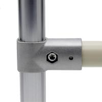 China DYJ28-C01 OD28mm Flexible Industry Aluminum Lean Pipe Connector Corner Joint Metal Product for sale