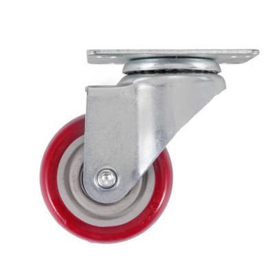 China 3 Inch Medium Flat Casters Universal Wheel Swivel Plate Caster Flatbed Car Lean Tube for sale