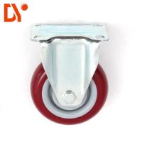 China 3 Inch Medium Duty Double Ball Bearing Fixed Rigid Caster Wheel Plate Casters for Hand Trolleys for sale