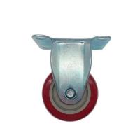 China 3 Inch Medium Duty Double Ball Bearing Fixed Rigid Caster Wheel Plate Casters for Hand Trolleys for sale