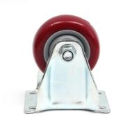 China 3 Inch Medium Duty Double Ball Bearing Fixed Rigid Caster Wheel Plate Casters for Hand Trolleys for sale