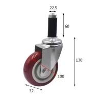 China 4 Inch Expansion Insert Casters 100MM Caster Trolley Cart Wheel Swivel Industrial Castor for sale