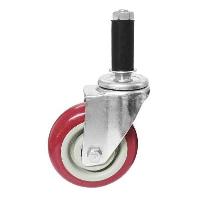 China 4 Inch Expansion Insert Casters 100MM Caster Trolley Cart Wheel Swivel Industrial Castor for sale