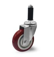 China 5 Inch Expansion Insert Casters Without Brake Insertion Caster Industry Caster Wheels Pvc Pu Rubber Tpr ESD Caster Wheel for sale