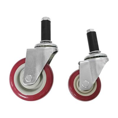 China 5 Inch Expansion Insert Casters Without Brake Insertion Caster Industry Caster Wheels Pvc Pu Rubber Tpr ESD Caster Wheel for sale