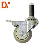 China 3inch Lean tube casters expansion universal wheel compound wire rod round tube rod brake wheel for sale