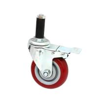 China 3inch Lean tube casters expansion universal wheel compound wire rod round tube rod brake wheel for sale
