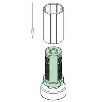 China DYP28-10 Lean Tube Accessories Aluminum Frame Support PP Foot Connector for Workbench / Material Rack for sale