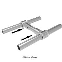 China DYE28-L37D China Aluminum Lean Pipe Sliding Fitting Fasteners OD28 Tube Joint Steel Pipe Sleeve for sale