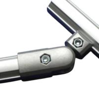 China DYJ19-A07 Third Generation Aluminum Lean Pipe Assembly Line Accessories Warehouse Aluminum Tube Connector 180 Degree Joint Outer Type for sale