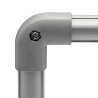 China DYJ19-A15 Metal Tube Fittings Two Way Round 90 Degree Elbow Connector Aluminium Pipe Joint Pipe Connector for sale