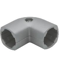 China DYJ19-A15 Metal Tube Fittings Two Way Round 90 Degree Elbow Connector Aluminium Pipe Joint Pipe Connector for sale