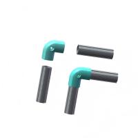 China DYJ19-A15 Metal Tube Fittings Two Way Round 90 Degree Elbow Connector Aluminium Pipe Joint Pipe Connector for sale