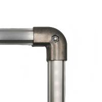 China DYJ19-A15 Metal Tube Fittings Two Way Round 90 Degree Elbow Connector Aluminium Pipe Joint Pipe Connector for sale