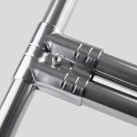 China HJ-14 Chroming Plating Round Metal Pipe Joints/connectors/tube Connector 3 Way for Lean Pipe System Assembly Line for sale