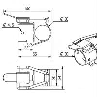 China Lean Pipe Lock for OD 28 mm Lean/Coated Pipe for sale