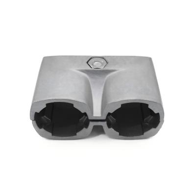 China Double Outer Wrap 28mm Aluminum Pipe Connector with Female and Male Connection for Industrial Pipe Fittings for sale