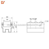 China Industrial Aluminium Roller Track 4 Metes 13mm x 14mm With Yellow Color for sale