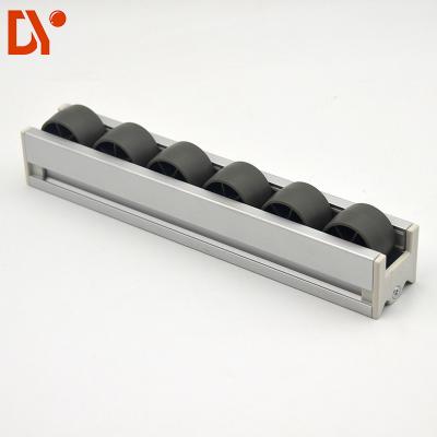 China Industrial Black PP Plastic Wheel Fluent strip Pallet Roller Track Part Flow Rail Pallet Roller Track for sale