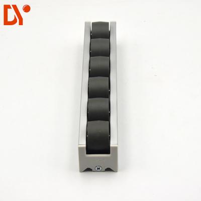 China Aluminum Alloy Frame Roller Track System With Plastic Roller Wheel for sale