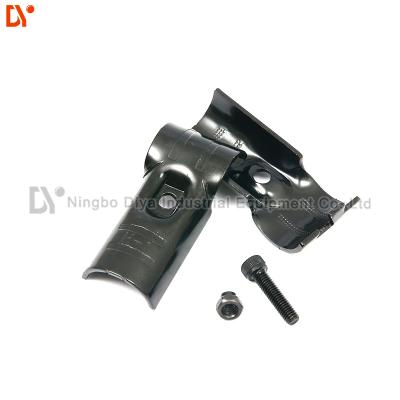 China 2.3mm Thickness Lean Tube Connector / Black Steel Pipe Fittings For 28mm Rack System for sale