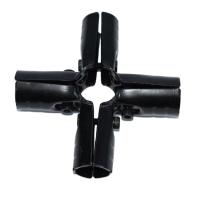 China HJ-5 Electroplate Right Angle Lean Tube Connector Four End For Rack Horizontal Connection for sale