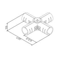 China HJ-5 Electroplate Right Angle Lean Tube Connector Four End For Rack Horizontal Connection for sale