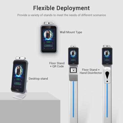 China Temperature Measurement Face Recognition Terminal Desktop type For Gate Building for sale