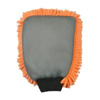 China Chenille Sandwich Mesh Car Wash Mitts Dual Sided Car Detailing Gloves for sale