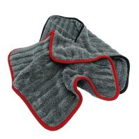 China Braided Coral Fleece Striped Car Detailing Towel Dual Texure Automotive Microfiber Towels for sale