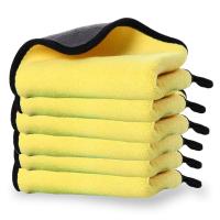 China Super Absorbent Car Drying Towel Cars Wash Thick Plush Microfiber Coral Fleece Towels for sale
