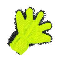 China Chenille Five Finger Car Wash Gloves With Scrubbing Mesh for sale